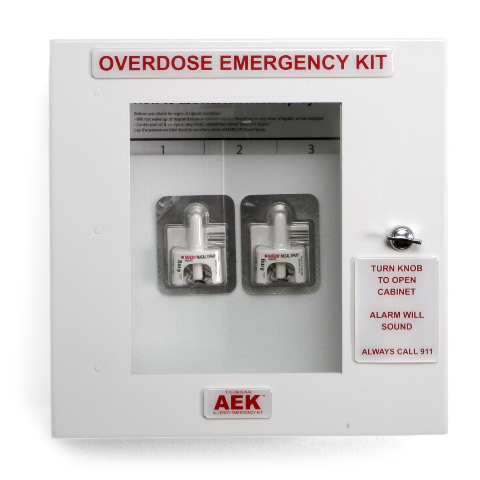 Non-Locking Naloxone / Narcan Opioid Overdose Emergency Kit w/ Door ...